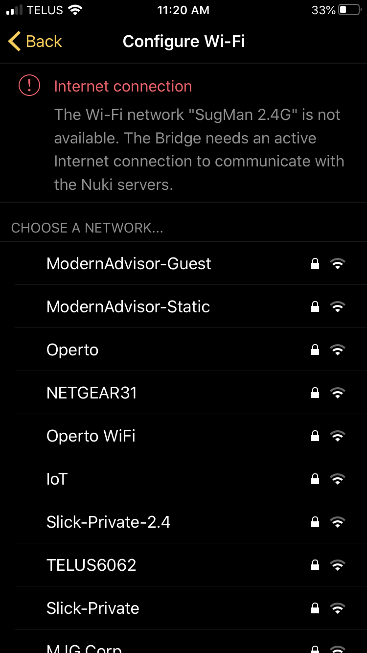[Nuki] How to change wifi for Nuki Bridge from one location to another